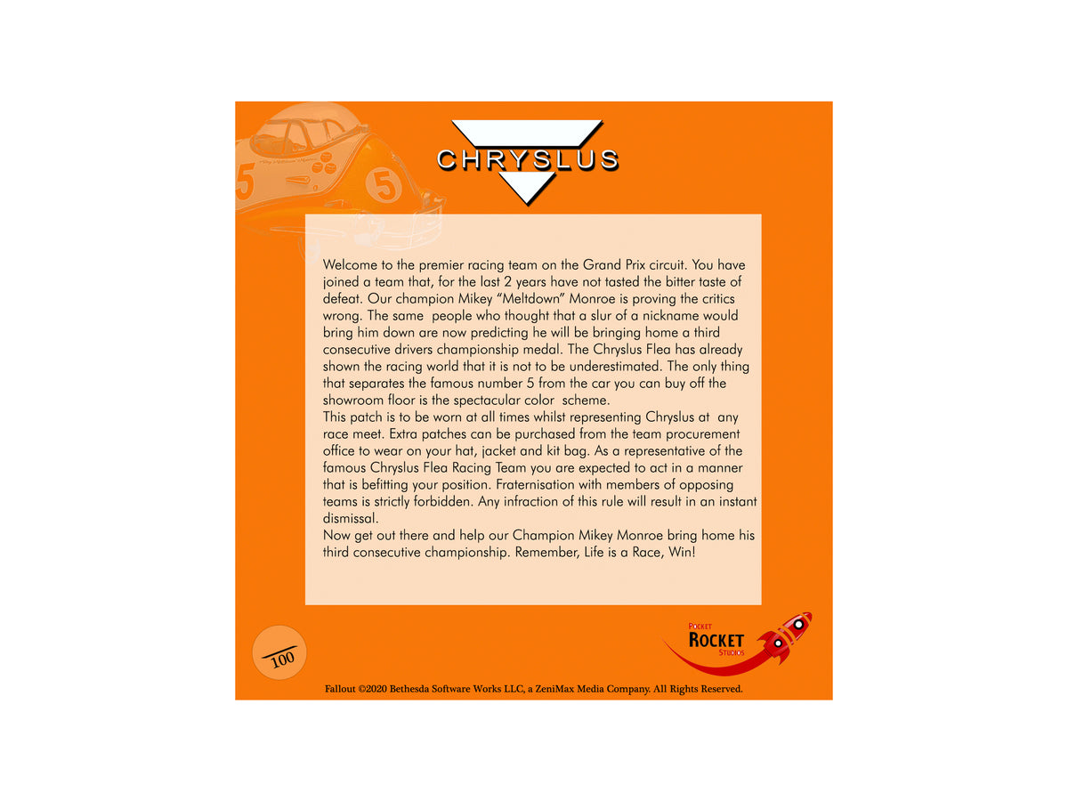 Chryslus Fusion Flea Racing Team Embroidered Patch – Pocket Rocket ...