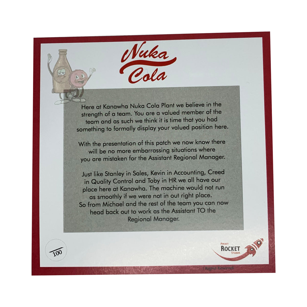 Nuka Cola Embroidered Patch – Pocket Rocket Studios Australia