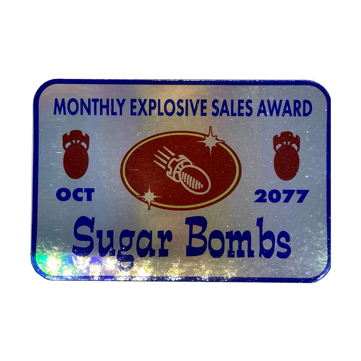 Sugar Bombs Holographic Sticker – Pocket Rocket Studios Australia
